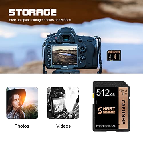 512GB Memory Card High Speed SD Card 512GB Class 10 SD Memory Cards 512GB for Digital Camera,Tablet and Drone Videographers,Vloggers