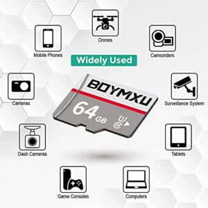 TF Memory Card 64GB,BOYMXU TF Card with Adapter,High Speed UHS-I Card Class 10 Memory Card for Phone Camera Computer