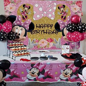 Mouse Backdrop and Mouse Tablecloth Girls Birthday Party Backdrop and Table Cover Mouse Birthday Party Supplies