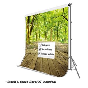 Dudaacvt Enchanted Forest Backdrop 5x7ft Trees Path Wood Floor Rain Photo Background Vinyl Shoot Studio Props for Party Pictures Q007