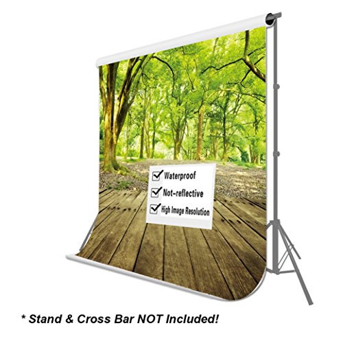 Dudaacvt Enchanted Forest Backdrop 5x7ft Trees Path Wood Floor Rain Photo Background Vinyl Shoot Studio Props for Party Pictures Q007