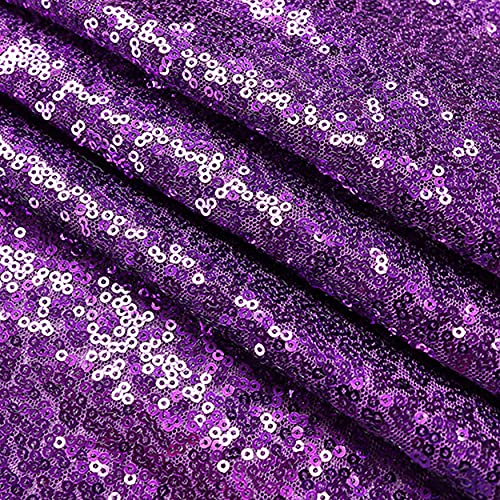 HELAKU Purple Sequin Backdrop Curtains - 2 Panels 2.3x8Ft Purple Glitter Background Backdrop Sparkly Curtains for Birthday Wedding Party Decorations