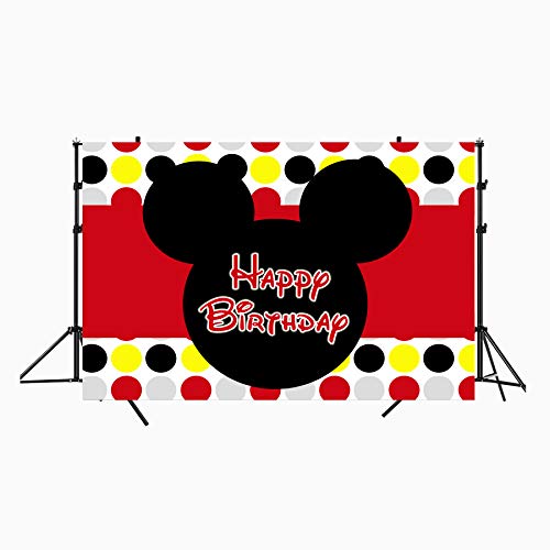 zlhcgd 7x5FT Mickey Mouse Photography Photo Background for Kids Birthday Party Backdrops Decoration