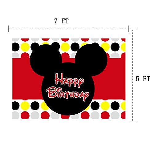 zlhcgd 7x5FT Mickey Mouse Photography Photo Background for Kids Birthday Party Backdrops Decoration