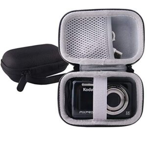 werjia hard eva travel case for kodak pixpro friendly zoom fz55/fz53/ fz43/fz45 digital camera (black)