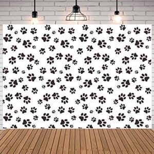 Cartoons Puppy Dog Paw Theme Photography Backdrops Kids Boys Birthday Party Banner Photo Background Newborn Baby Shower Candy Cake Table Decor Photobooth Props 5x3ft Vinyl