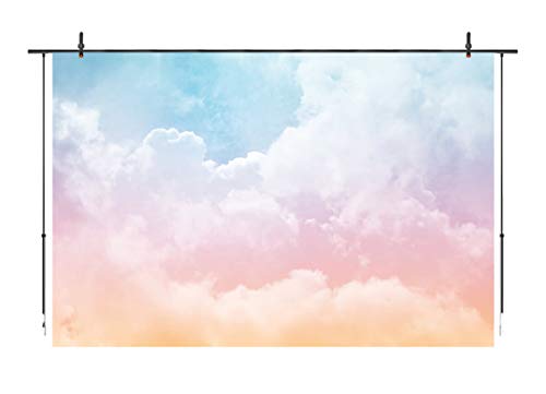 Rainbow Cloud Birthday Backdrop Blue Colorful Sky Wedding Party Decoration Girl Birthday Party Photography Background 6x4ft