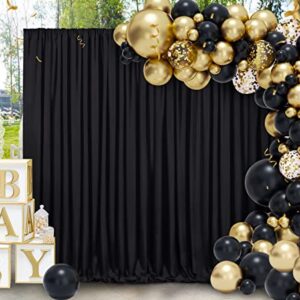 Black Backdrop Curtains for Parties 5ft x 10ft 2 Panels Thick Fabric Backdrop Drape for Birthday Graduations