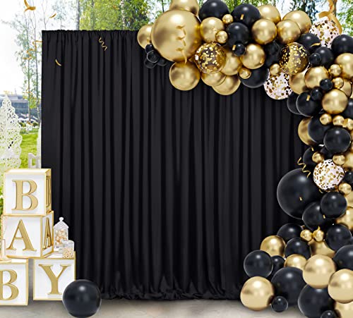 Black Backdrop Curtains for Parties 5ft x 10ft 2 Panels Thick Fabric Backdrop Drape for Birthday Graduations