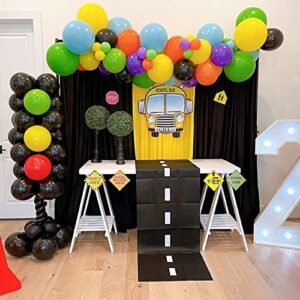 Black Backdrop Curtains for Parties 5ft x 10ft 2 Panels Thick Fabric Backdrop Drape for Birthday Graduations