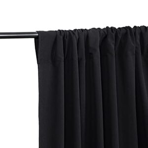 Black Backdrop Curtains for Parties 5ft x 10ft 2 Panels Thick Fabric Backdrop Drape for Birthday Graduations