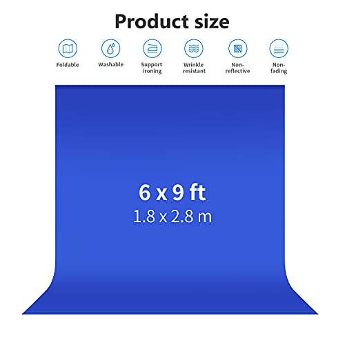 NEEWER 6x9 feet/1.8x2.8m Photo Studio 100% Pure Polyester Collapsible Backdrop Background for Photography, Video and Television (Backdrop ONLY) - Blue