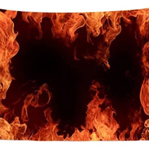 BELECO 7x5ft Fabric Fire Backdrop for Party Photoshoot Roaring Flame Backdrop Poster Black Background for Bonfire Party School Activities Birthday Party Decorations Baby Kids Adults Photo Props