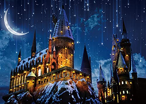 GYA 7x5ft Magic Castle Backdrop-Wizard School Night Sky Moon Photography Background Halloween Decoration Children Birthday Party Banner Photo Booth Props,7x5FT(210x150cm)