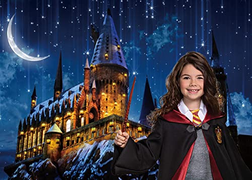 GYA 7x5ft Magic Castle Backdrop-Wizard School Night Sky Moon Photography Background Halloween Decoration Children Birthday Party Banner Photo Booth Props,7x5FT(210x150cm)