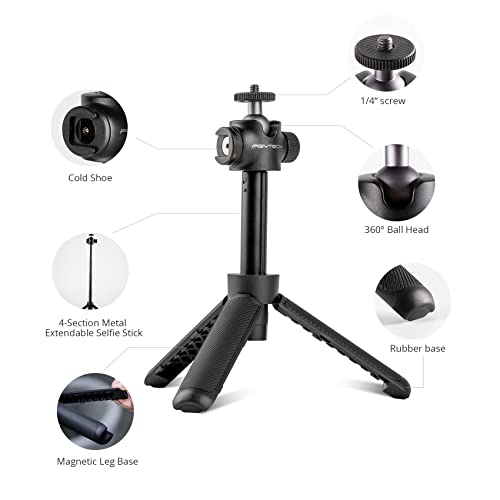 PGYTECH Extension Pole Tripod for Mirrorless Cameras, Mini Selfie Stick Portable Travel Vlog Webcam Desk Mount, Small Vlogging Stand for Camera