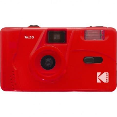 Kodak M35 35mm Film Camera (Flame Scarlet) - Focus Free, Reusable, Built in Flash, Easy to Use