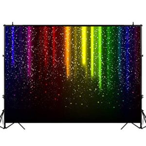 funnytree 7x5ft let’s glow party photography backdrop for music dance disco decor rainbow neon splatter pride month lgbt background photo booth prop cake table decor