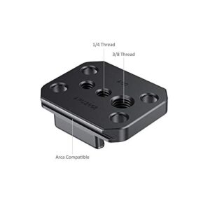 SMALLRIG Tripod Adapter for GoPro Ball Joint Buckle, Quick Release Plate for Arca with 1/4”-20 Threaded Holes and 3/8”-16 Threaded Holes, Compatible with GoPro Hero 11/10 / 9/8 / 7/6 / 5- APU2668