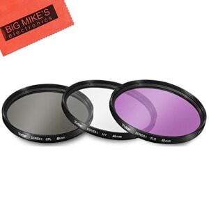 49mm multi-coated 3 piece filter kit (uv-cpl-fld) for canon ef 50mm f/1.8 stm lens