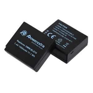 powerextra 2 pack dmw-blg10 batteries for panasonic lumix dc-zs80, dc-gx9, dc-lx100 ii, dc-zs200, dc-zs70, dmc-gx80, dmc-gx85, dmc-zs60, dmc-zs100, dmc-gf6, dmc-gx7k, dmc-lx100k