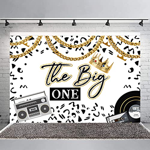 5×3ft Hip Hop Boys 1st Birthday Backdrop Our Notorious is The Big One Theme Party Banner Wall Decorations Old School Hip Hop Crown First Biggie Background Props