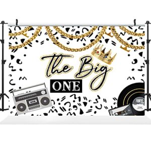 5×3ft Hip Hop Boys 1st Birthday Backdrop Our Notorious is The Big One Theme Party Banner Wall Decorations Old School Hip Hop Crown First Biggie Background Props