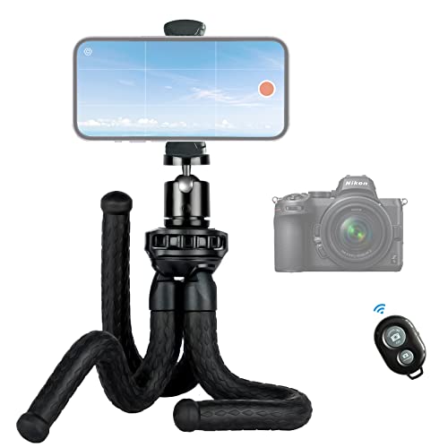 Fotopro Flexible Tripod Mini Tripod for Phone with Remote 360 Ball Head Tripod for Camera, DSLR Aaction Camera