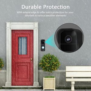 LEFXMOPHY Camera Cases Compatible with Blink Video Doorbell Cover Black Silicone Waterproof Protetive Skin