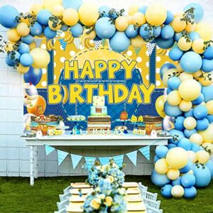 Yellow Cartoon Birthday Backdrop Cowboy Banana Balloon Photo Background Boy Child Happy Birthday Party Supplies Baby Shower Cake Table Decoration Backdrop 7x5FT