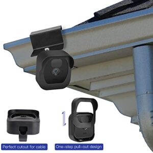 Gutter Mount and Weatherproof Cover for All New Blink Outdoor Camera, Adjustable Aluminum Alloy Mount Bracket for Blink Home Security System (1 Pack, Black)