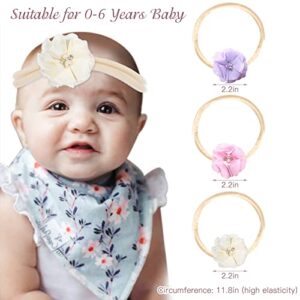 6 PCS Baby Props Photography Wrap Kits, SPOKKI 90X170cm Newborn Long Ripple Wraps with 3Pcs Flower Girl Headband Classic Outfits for Girl Princess Twins Birthday Party