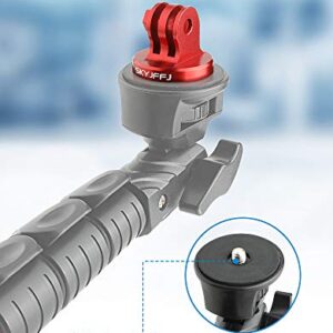 Aluminum-Tripod Adapter Attachment- Bolt -Adapter for Monopod Mount with Aluminum CNC Thumbscrew Compatible Action Camera gopro Hero 9 Tripod Mount DJI OSMO （RED）