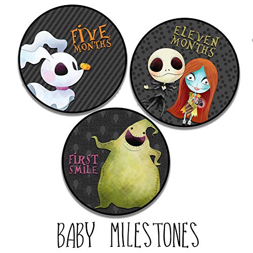 Silly Goose Gifts Nightmare Before the Holidays Baby Milestone Stickers for First Year Month to Month Photo Infant Onesie Growth Gift Scrapbook Photo Keepsake Monthly Christmas (Little Nightmares)