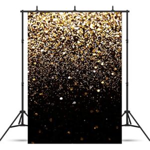 wolada 5x7ft gold backdrop glitter backdrop gold spots bokeh backdrop black and gold backdrop wedding backdrop gold backdrop for parties vinyl photography backdrop 11412