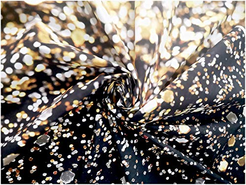 WOLADA 5x7FT Gold Backdrop Glitter Backdrop Gold Spots Bokeh Backdrop Black and Gold Backdrop Wedding Backdrop Gold Backdrop for Parties Vinyl Photography Backdrop 11412