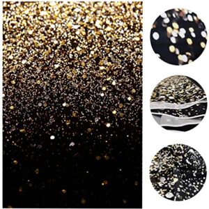 WOLADA 5x7FT Gold Backdrop Glitter Backdrop Gold Spots Bokeh Backdrop Black and Gold Backdrop Wedding Backdrop Gold Backdrop for Parties Vinyl Photography Backdrop 11412