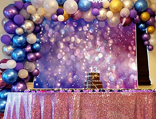 WR Purple Light Spots Backdrop Dreamy Glitter Dots Halos Photography Background Girl Birthday Party Baby Shower Decor Banner Video Photo Studio Props, 7x5FT(width 210cm x Height 150cm)