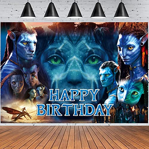 Avatar Birthday Party Decorations Banner,Avatar Party Supplies Decorations Backdrop,Kids Birthday Decoration ,Avatar 2 Character James Neytiri Background for Photo Booth Props（6 x 3.6ft）