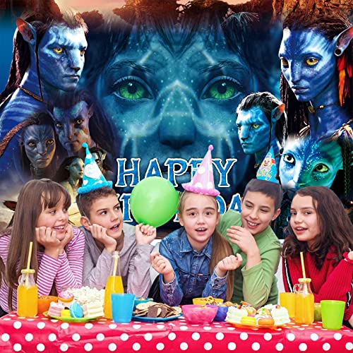 Avatar Birthday Party Decorations Banner,Avatar Party Supplies Decorations Backdrop,Kids Birthday Decoration ,Avatar 2 Character James Neytiri Background for Photo Booth Props（6 x 3.6ft）