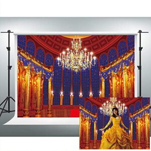 vidmot ballroom backdrop for photography beast’s palace background for girl princess belle party 7x5ft magnificent castle background christmas decor photo backdrops photo booth studio props zyvv0673