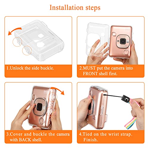 Fintie Protective Clear Case for Fujifilm Instax Mini Liplay Hybrid Instant Film Camera- Crystal Hard Cover with Precise Cutout