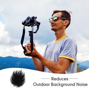 Nezyo 10 Pcs Camera Mic Windscreen Wind Muff Built in Microphone Camera Mic Muff Compatible with DSLRs Mic Outdoor Windshield and 20 Pcs Camera Wind Muff Sticker, Black, 0.24 x 0.24 Inch