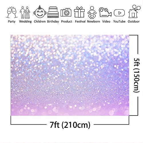 Mocsicka Light Purple Bokeh Backdrop for Photography Newborn Baby Shower Portrait Party Decoration Abstract Halo Dots (Not Glitter) Photoshoot Props (7x5ft)