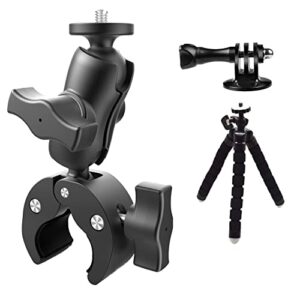 meknic super camera mount clamp double ball head adapter with 1/4″-20 thread for canon nikon dslr camera gopro mount akaso led lights ronin-m ronin mx freefly movi etc