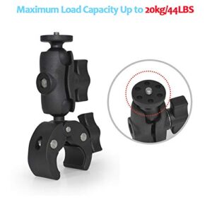 MEKNIC Super Camera Mount Clamp Double Ball Head Adapter with 1/4"-20 Thread for Canon Nikon DSLR Camera Gopro Mount Akaso LED Lights Ronin-M Ronin MX Freefly MOVI etc