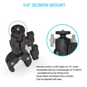 MEKNIC Super Camera Mount Clamp Double Ball Head Adapter with 1/4"-20 Thread for Canon Nikon DSLR Camera Gopro Mount Akaso LED Lights Ronin-M Ronin MX Freefly MOVI etc