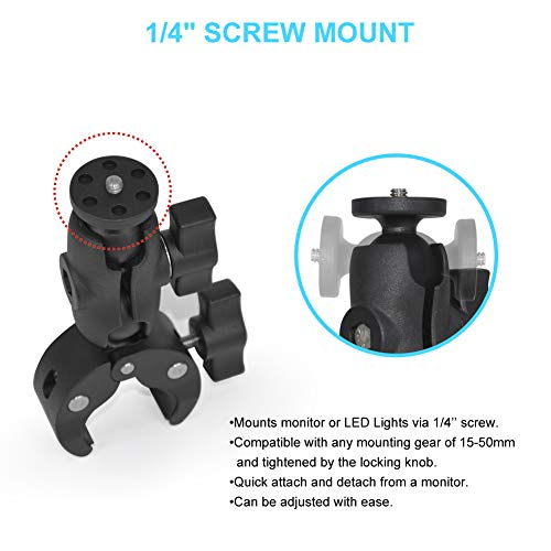 MEKNIC Super Camera Mount Clamp Double Ball Head Adapter with 1/4"-20 Thread for Canon Nikon DSLR Camera Gopro Mount Akaso LED Lights Ronin-M Ronin MX Freefly MOVI etc