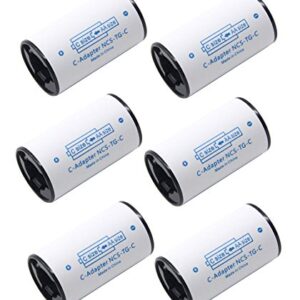 LAMPVPATH (Pack of 6) C Battery Adapter, AA to C Battery Adapter Converter Spacer, C Size Battery Adapter