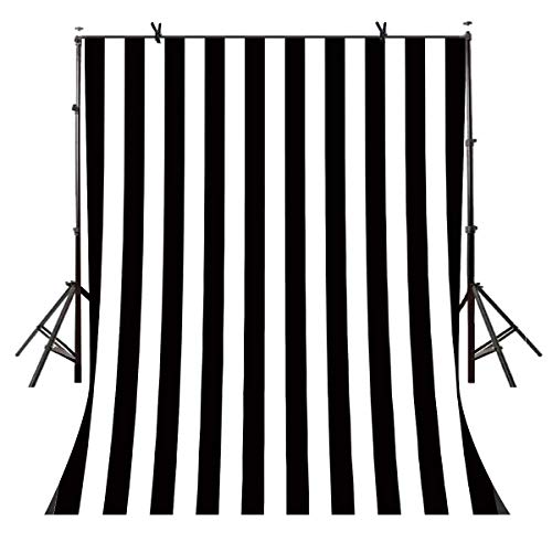 EOALOR EOA 5(W) x7(H) FT Black White Stripes Photography Backdrop Birthday Bday Party Decorations Wedding Bridal Baby Shower Family Photoshot Portrait Studio Props